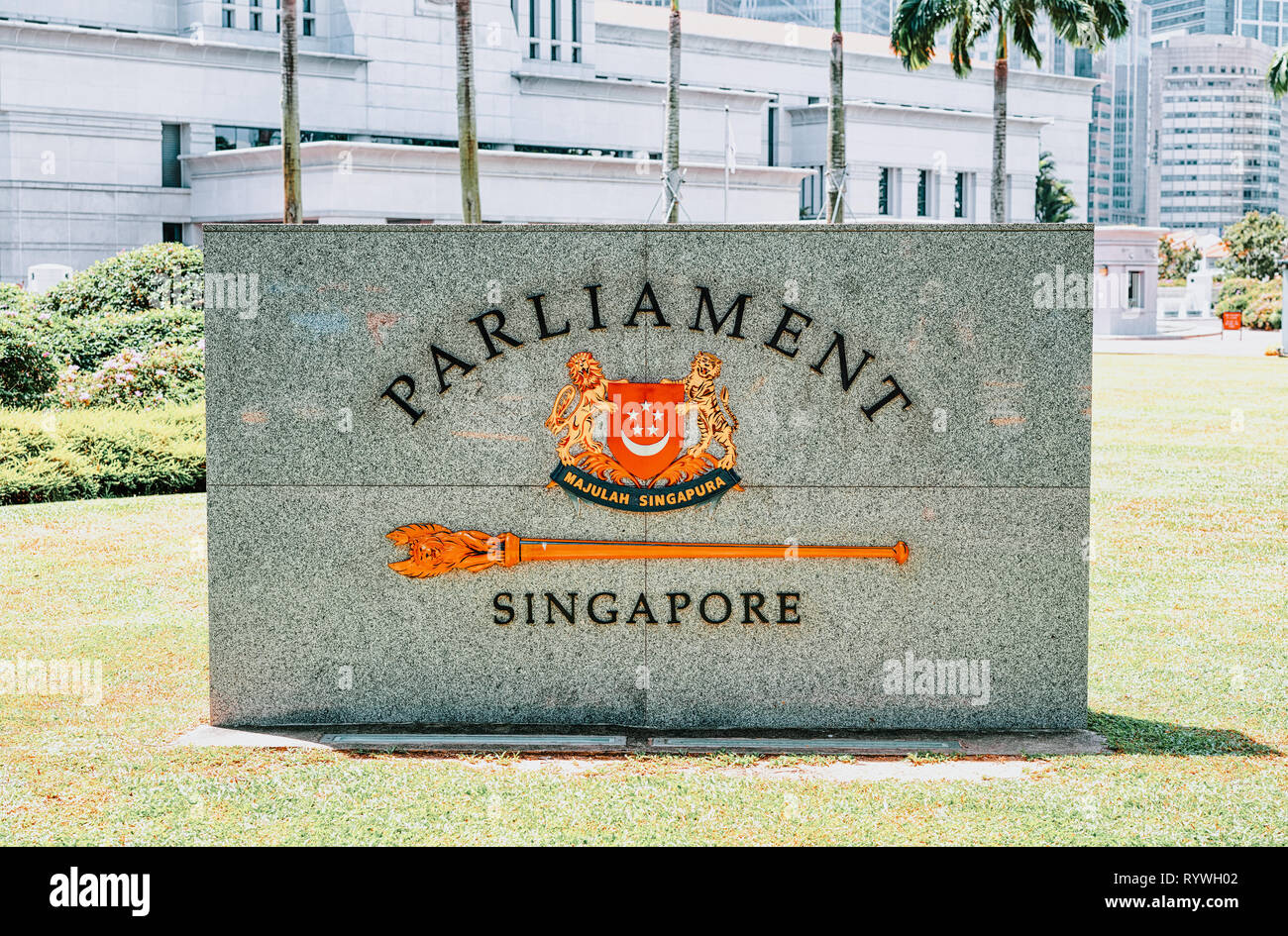 Singapore parliament sign hi-res stock photography and images - Alamy