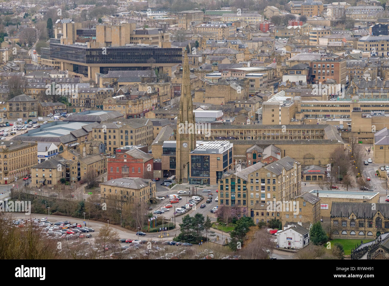 Halifax, viewed from Beacon Hill, Calderdale, West Yorkshire Stock ...