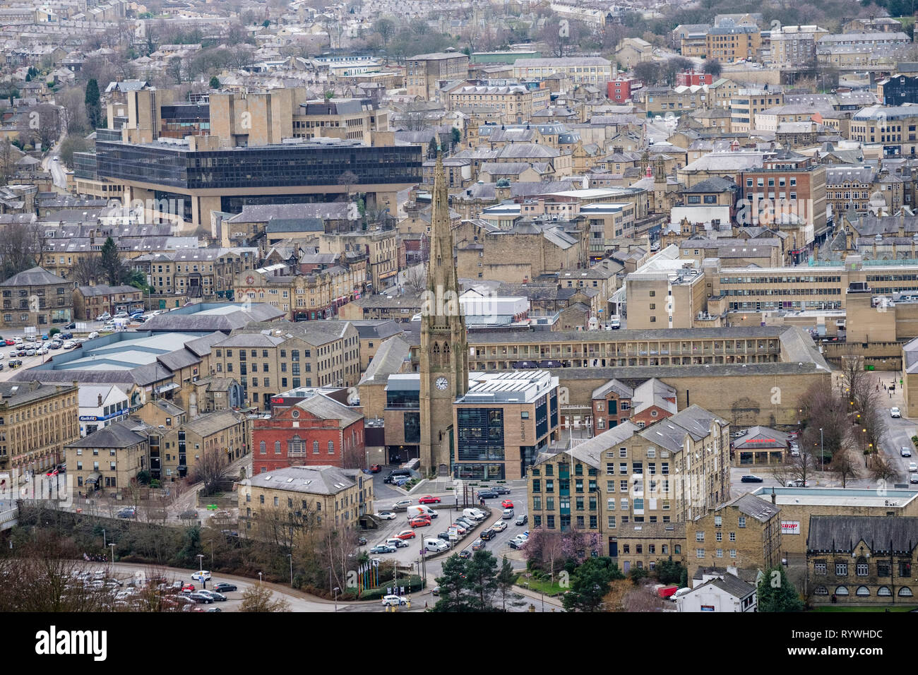 Halifax, viewed from Beacon Hill, Calderdale, West Yorkshire Stock ...
