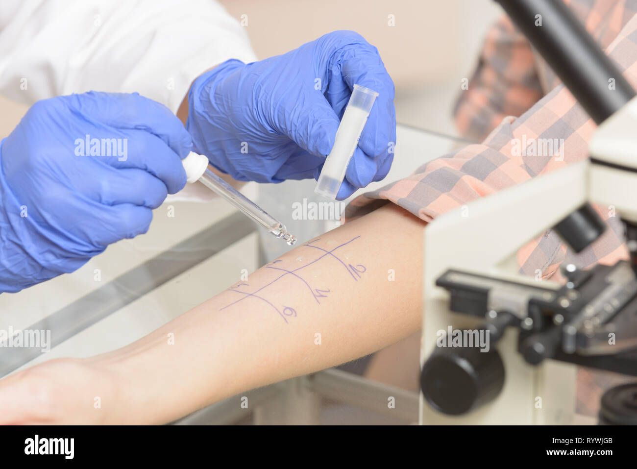 Medical doctor doing allergy tests in laboratory Stock Photo - Alamy