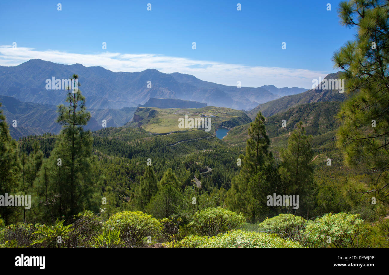 Gran Canaria, February, view toward freshwater reservoir Presa de Candelaria Stock Photo - Alamy