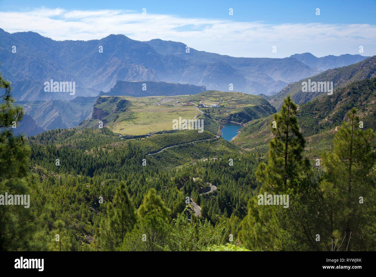 Gran Canaria, February, view toward freshwater reservoir Presa de Candelaria Stock Photo - Alamy