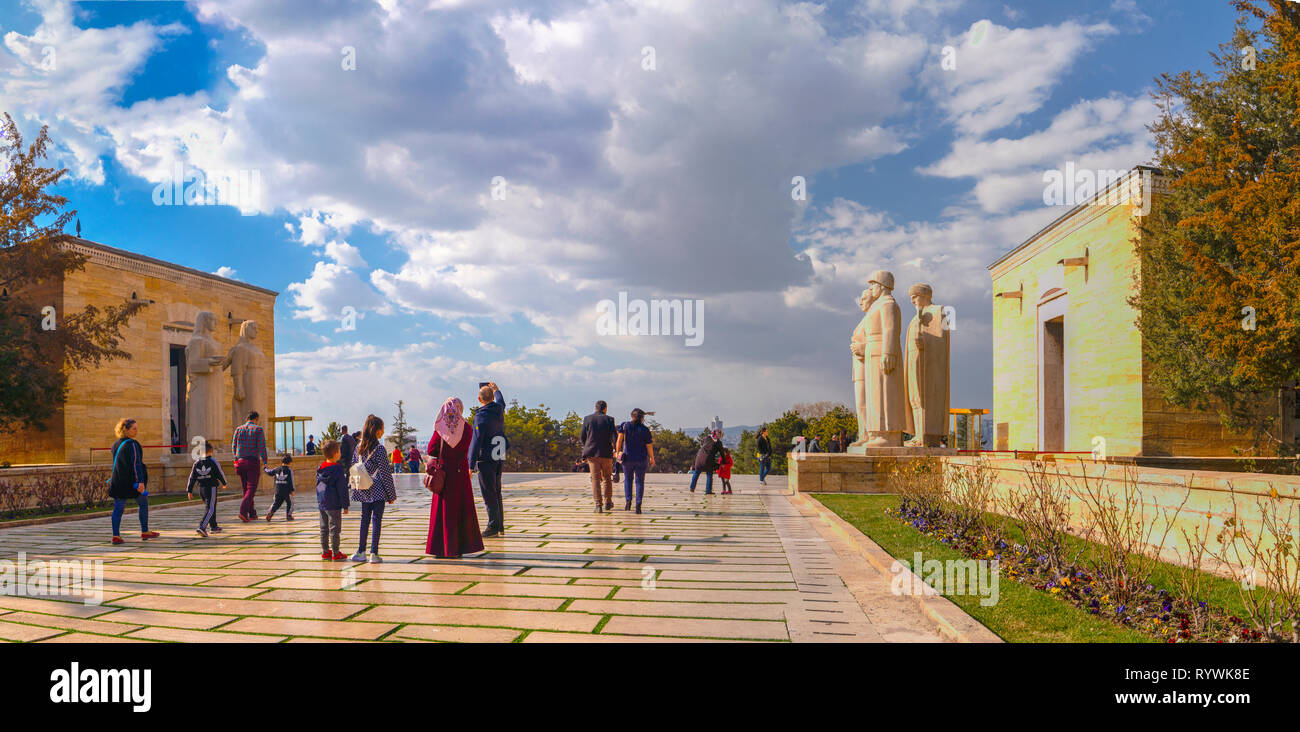 Ankara/Turkey - March 10 2019: Statues of men located at the entrance ...