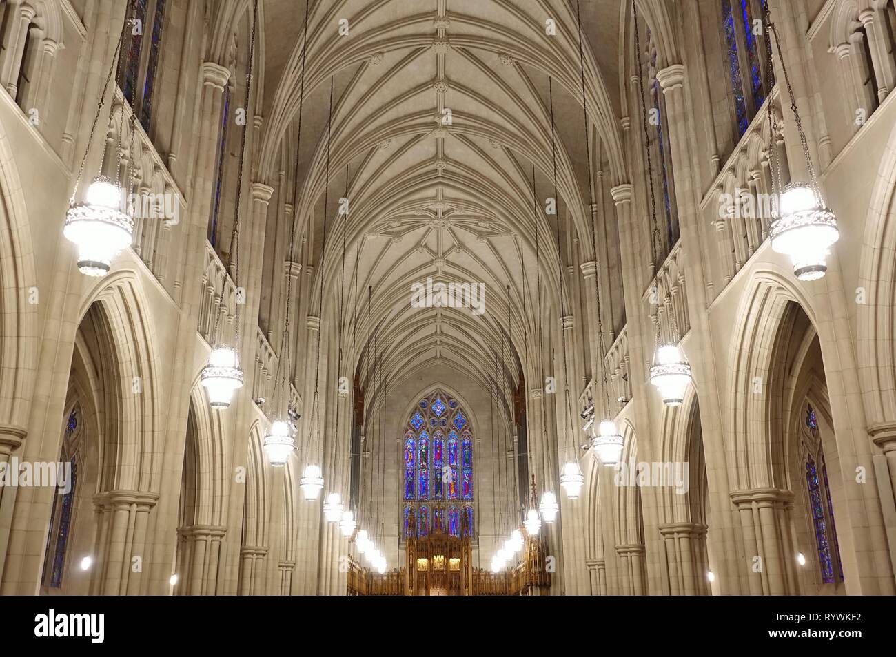 DURHAM, NC -23 FEB 2019- View of the Duke Chapel, a church located at ...