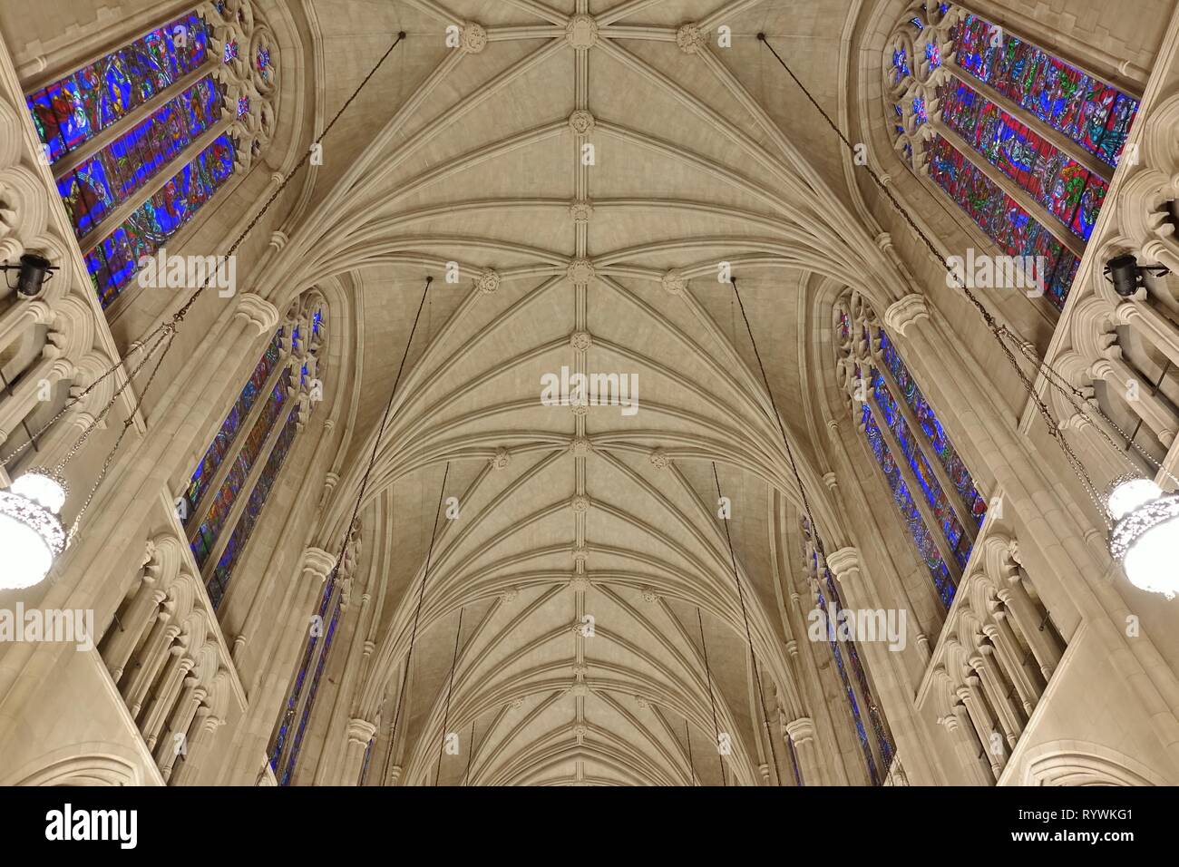 DURHAM, NC -23 FEB 2019- View of the Duke Chapel, a church located at ...
