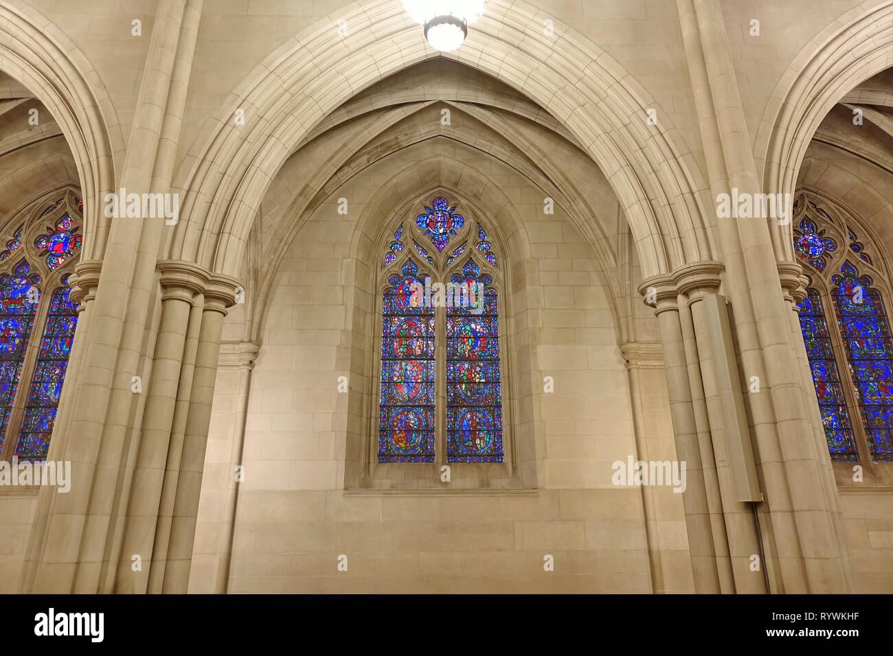 DURHAM, NC -23 FEB 2019- View of the Duke Chapel, a church located at ...