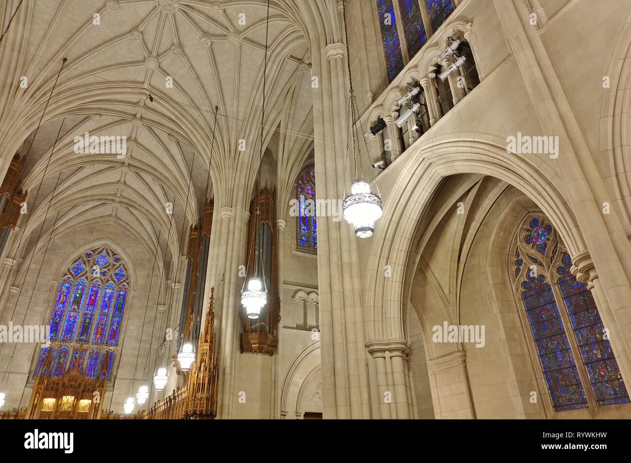 DURHAM, NC -23 FEB 2019- View of the Duke Chapel, a church located at ...