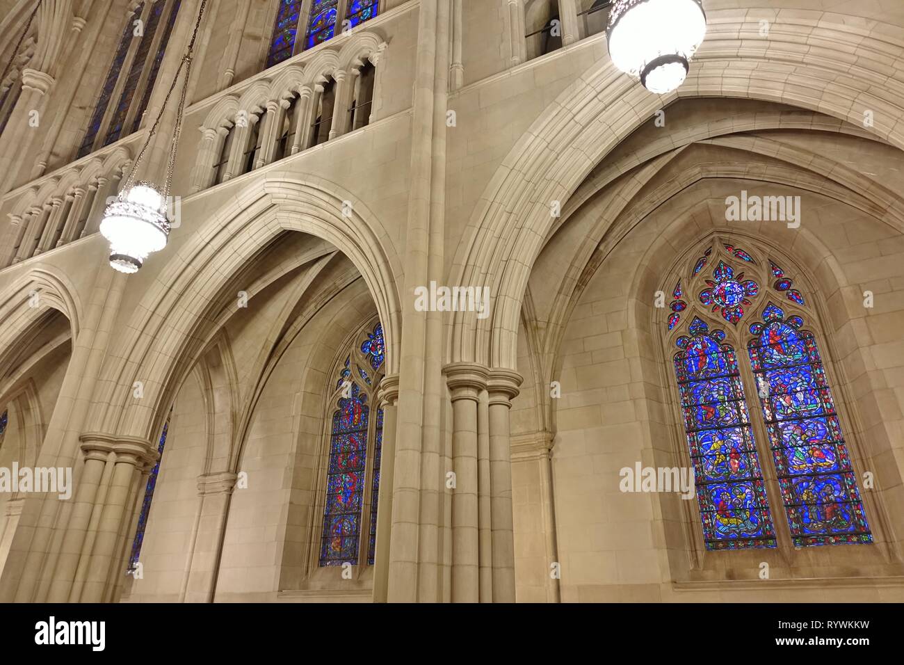 DURHAM, NC -23 FEB 2019- View of the Duke Chapel, a church located at ...