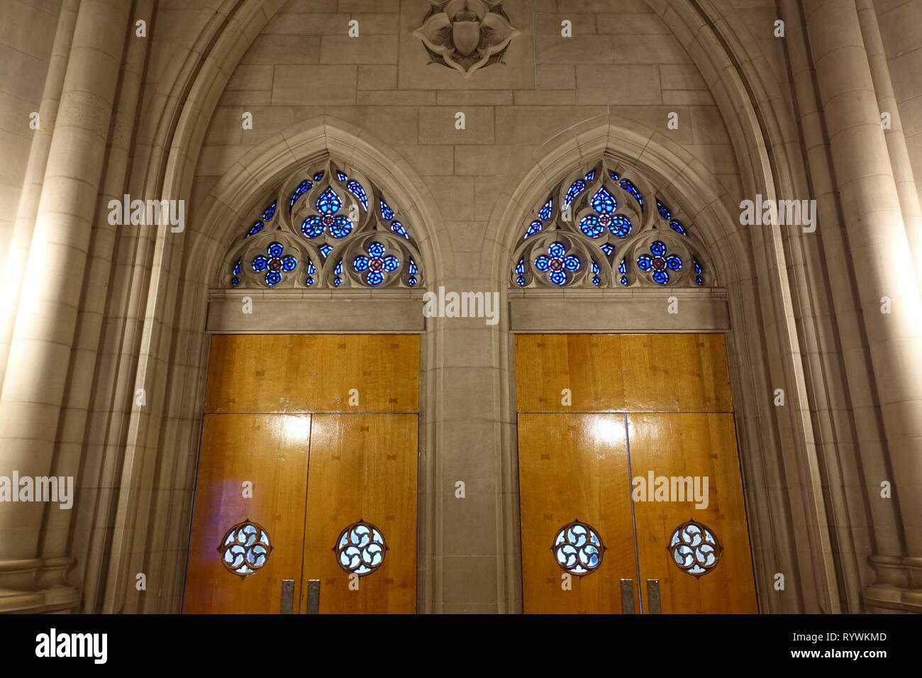 DURHAM, NC -23 FEB 2019- View of the Duke Chapel, a church located at ...