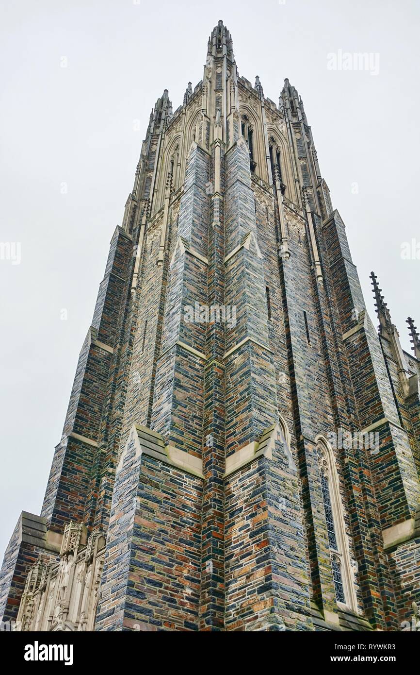 DURHAM, NC -23 FEB 2019- View of the Duke Chapel, a church located at ...
