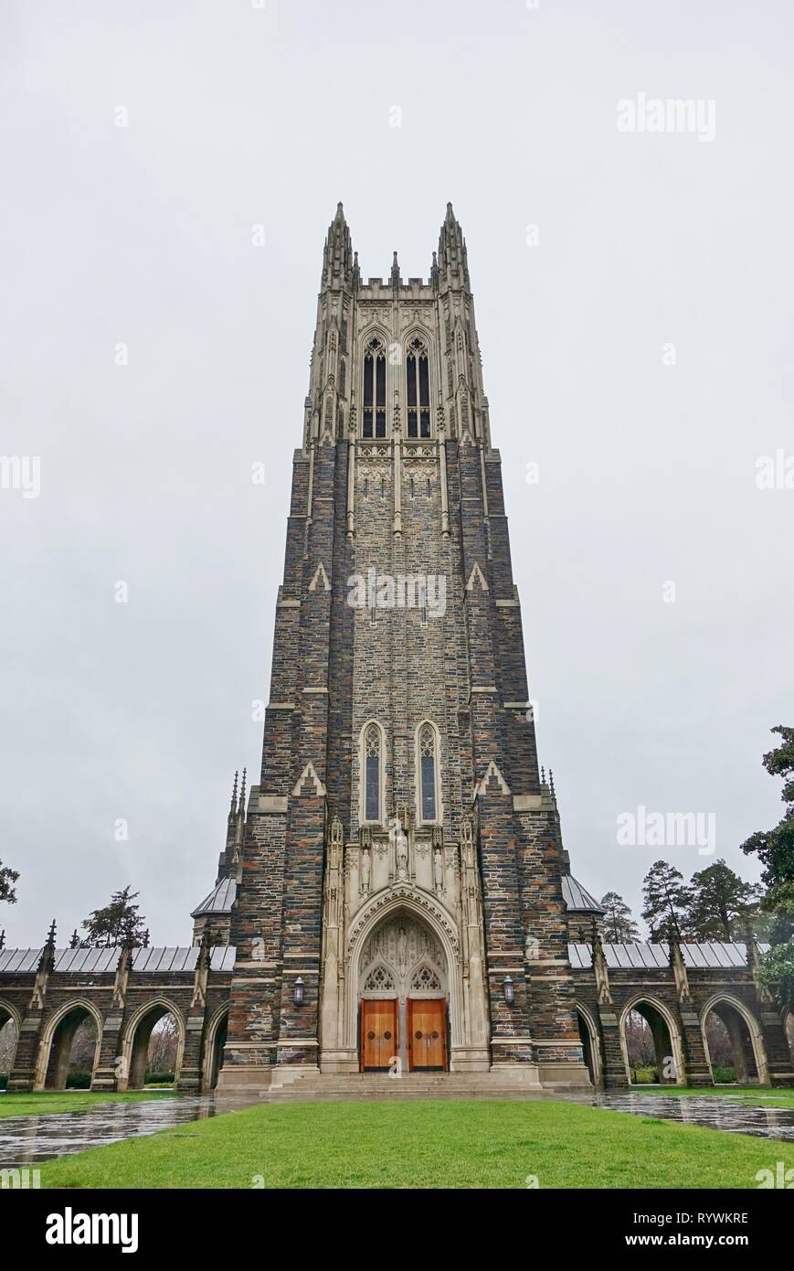 DURHAM, NC -23 FEB 2019- View of the Duke Chapel, a church located at ...