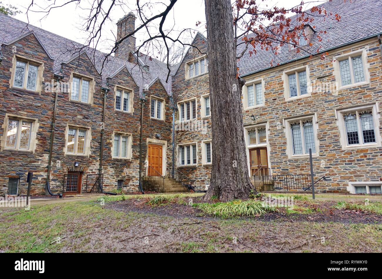 DURHAM, NC -23 FEB 2019- View of the Duke University campus. Founded in ...