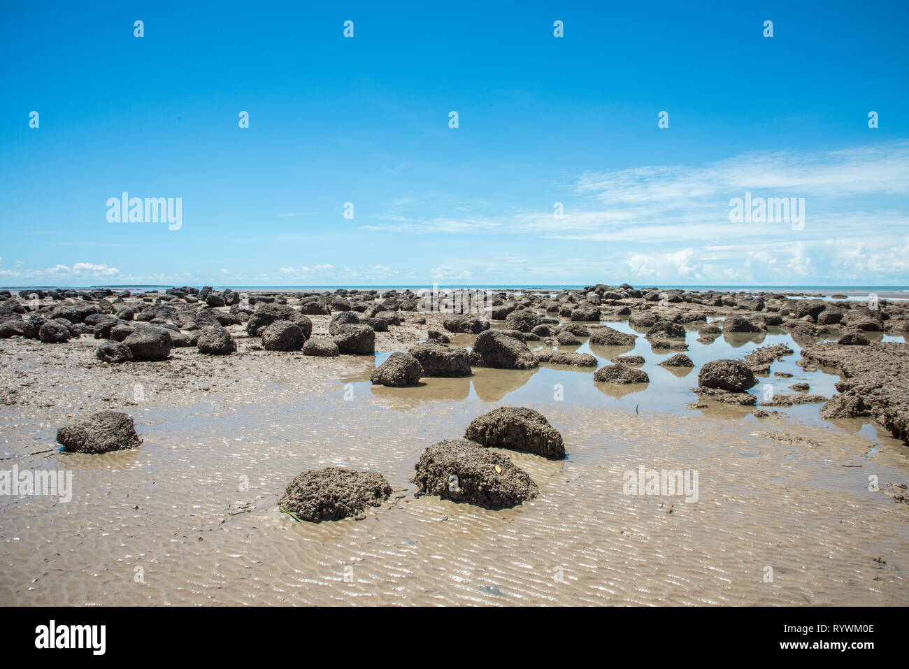Natural rock on the Timor Sea coastline at the Casuarina Beach during ...
