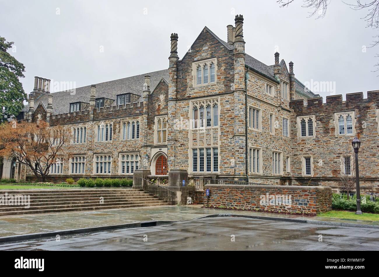 DURHAM, NC -23 FEB 2019- View of the Duke University campus. Founded in ...