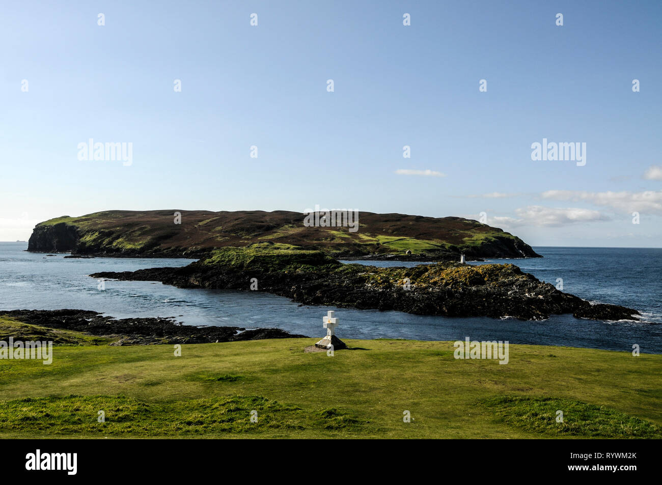 The Calf of Man, a small island off the coast of southwest Isle of Man ...
