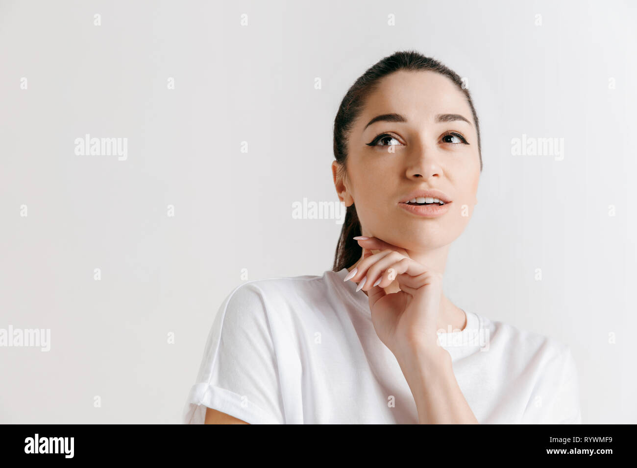 Remember All Let Me Think Doubt Concept Doubtful Thoughtful Woman