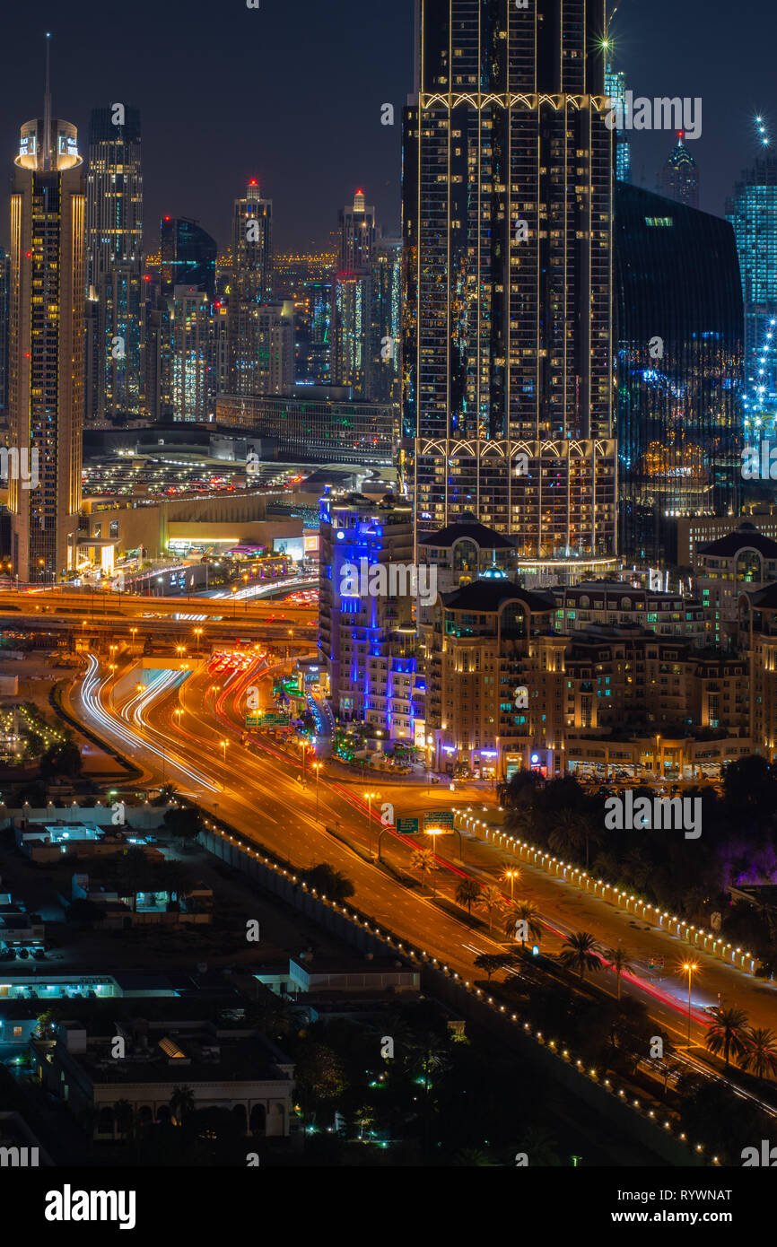 Beautiful dubai skyline night time hi-res stock photography and images ...