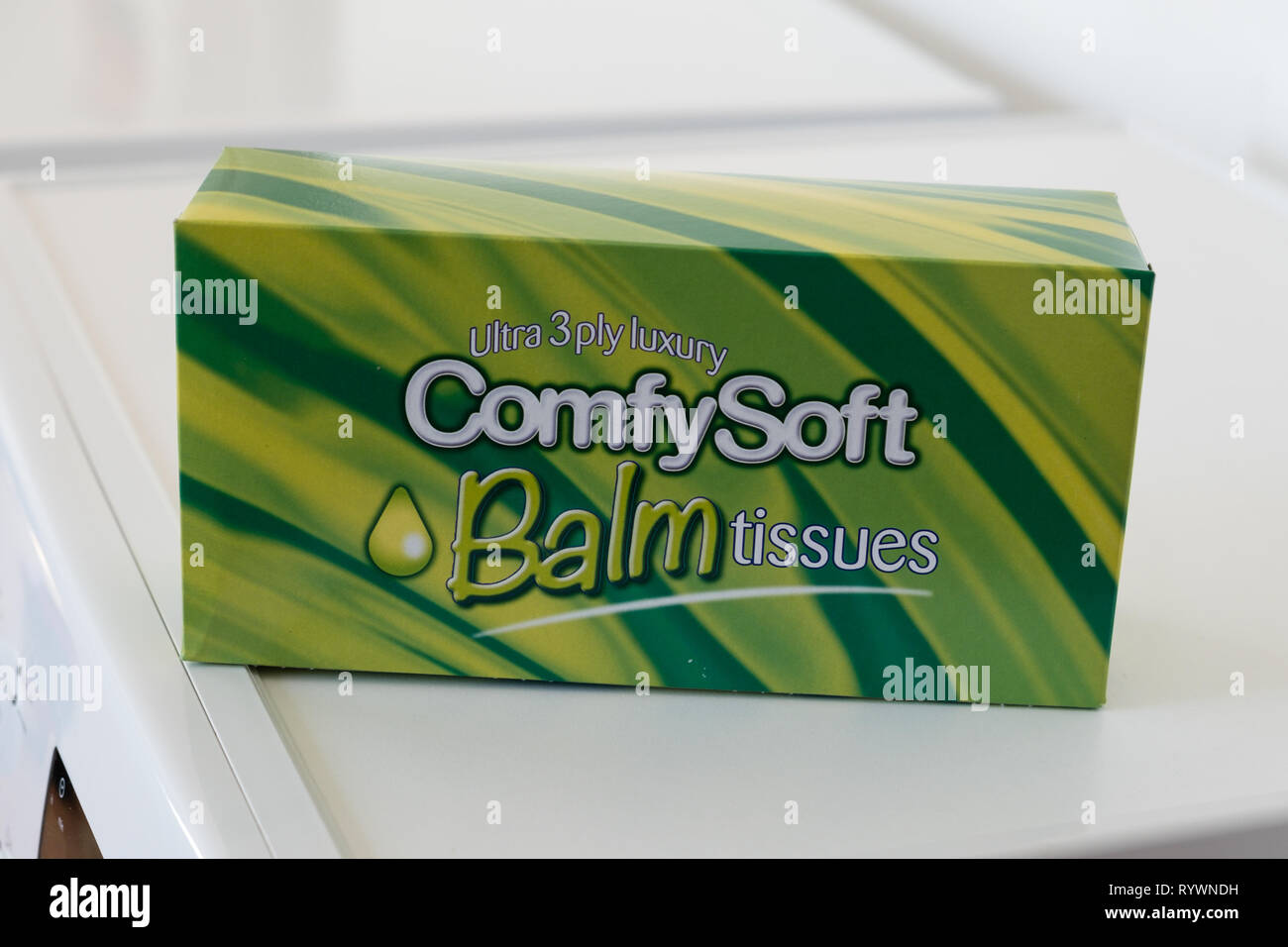 Largs, Scotland, UK - March 15, 2019: Box of Comfysoft Paper Hankies or ...