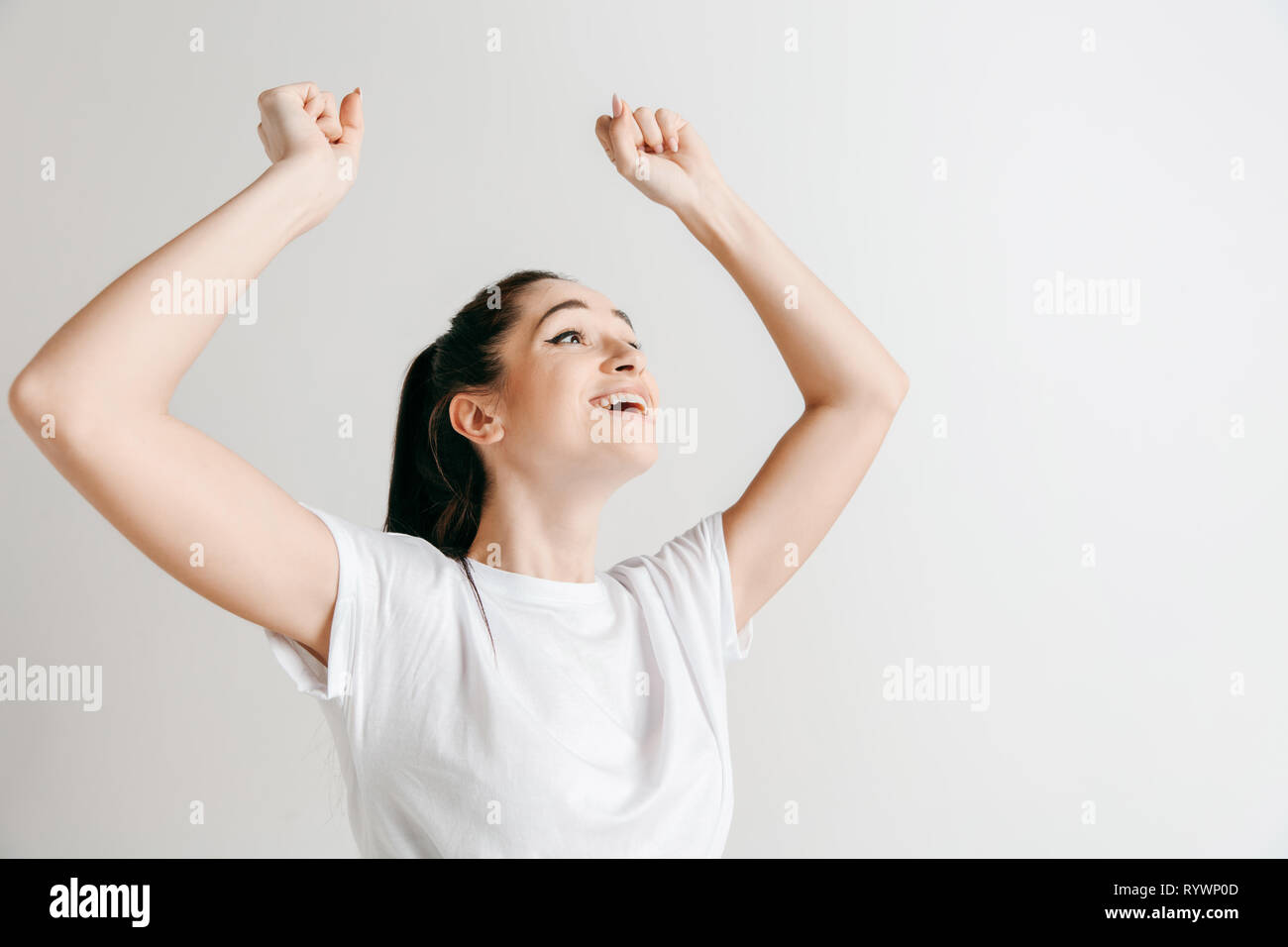 I won. Winning success happy woman celebrating being a winner. Dynamic ...