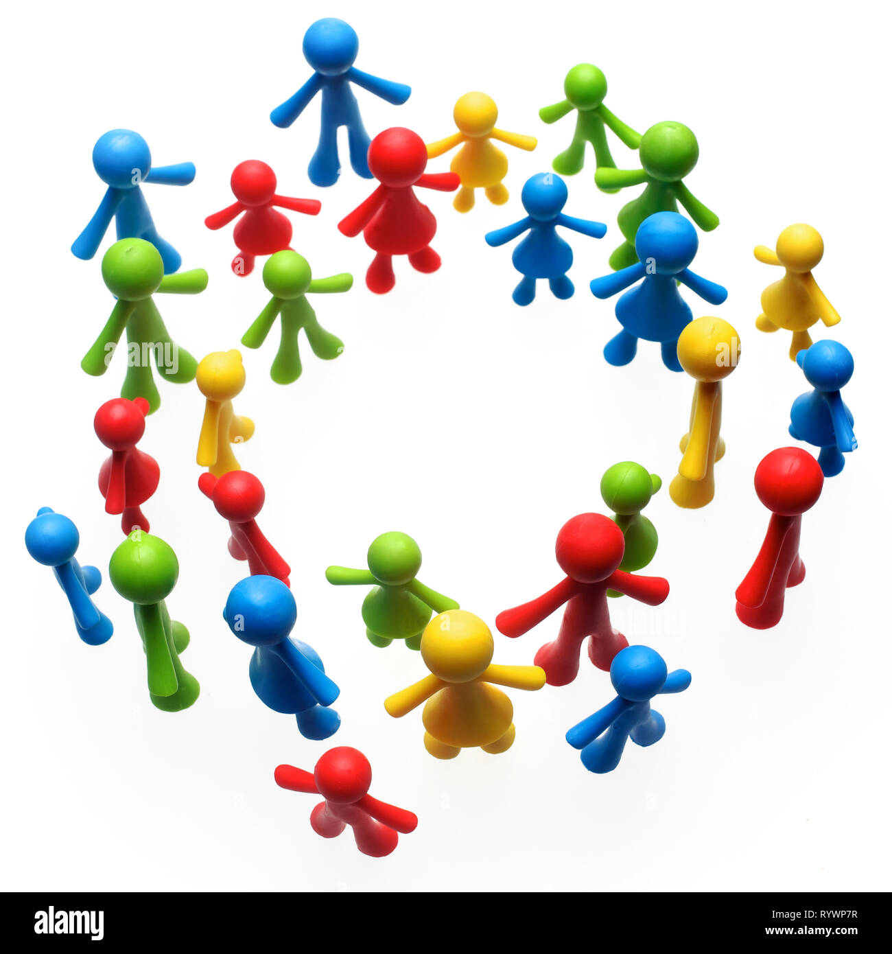 Colorful painted group of people figures Stock Photo - Alamy