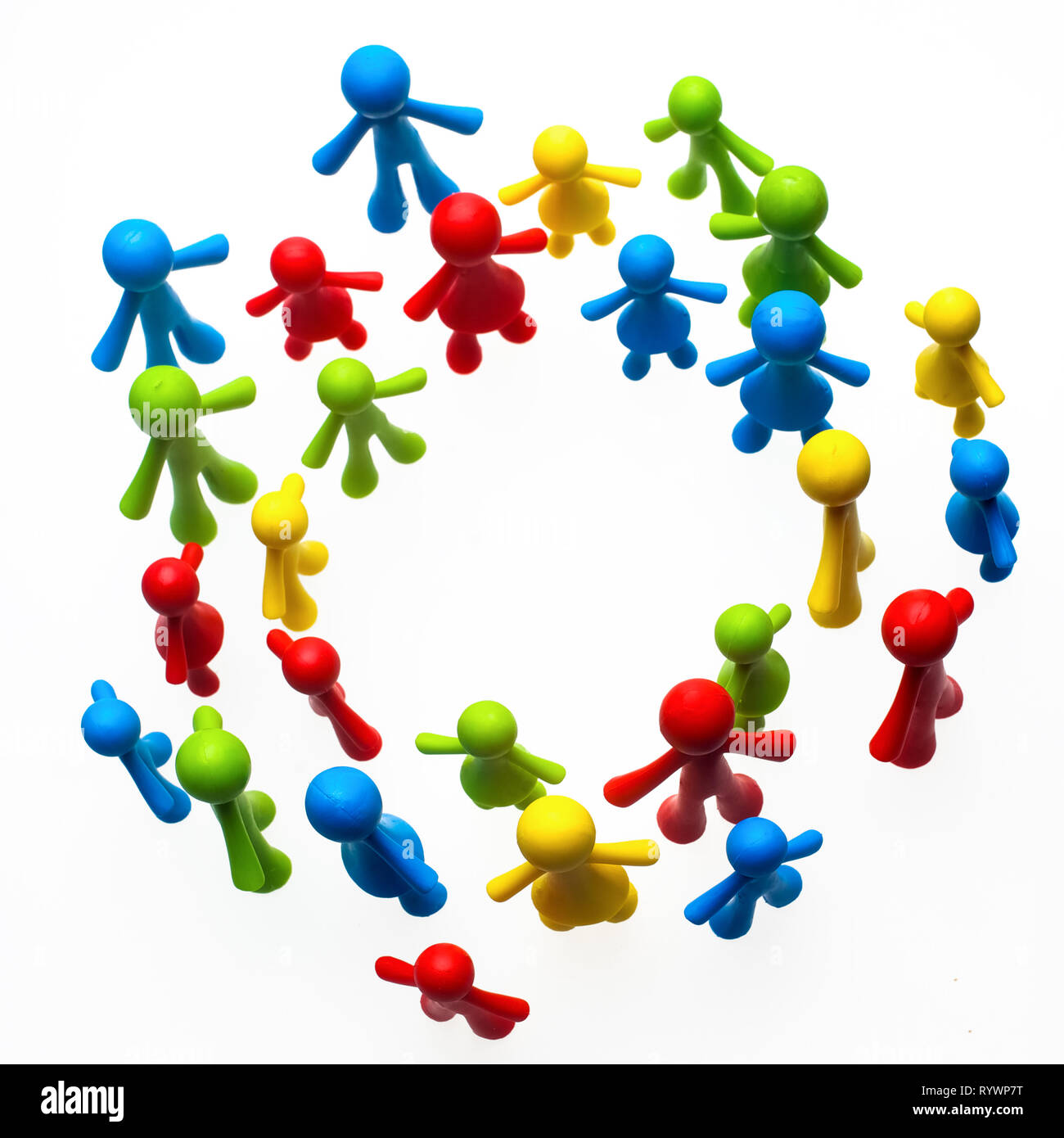 Colorful painted group of people figures Stock Photo - Alamy