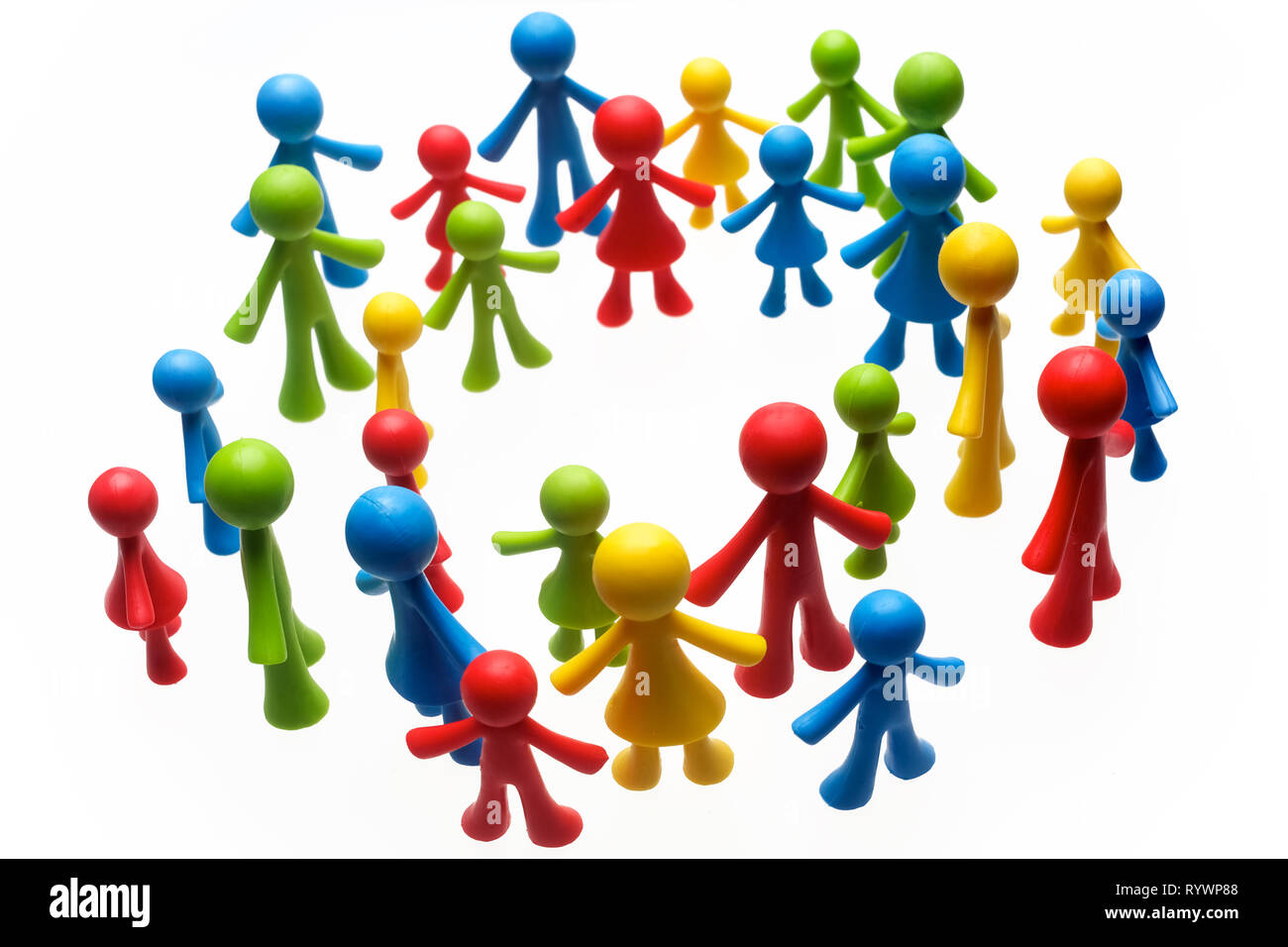 Colorful painted group of people figures Stock Photo - Alamy
