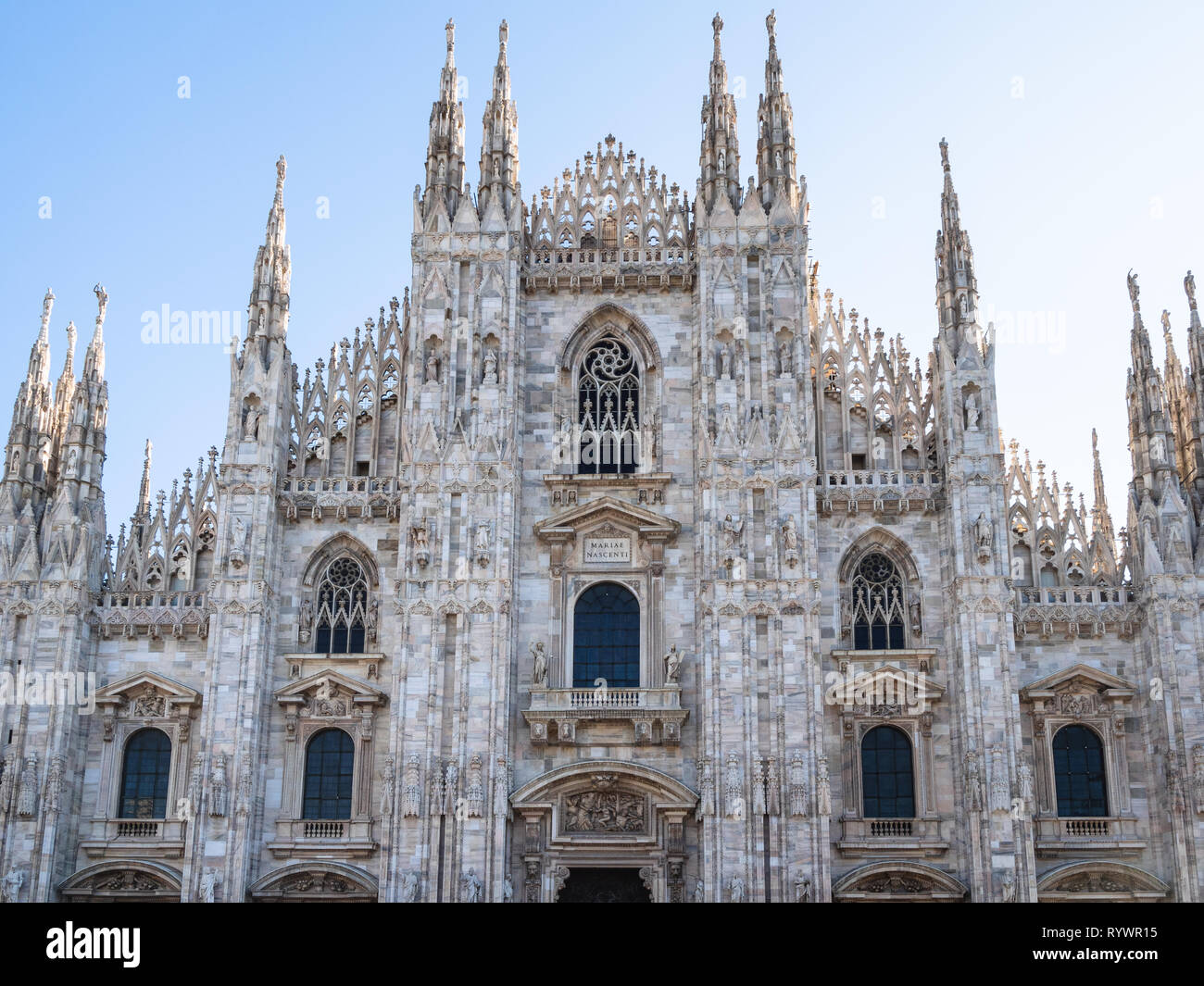 Travel to Italy - front view of Milan Cathedral (Duomo di Milano) from ...