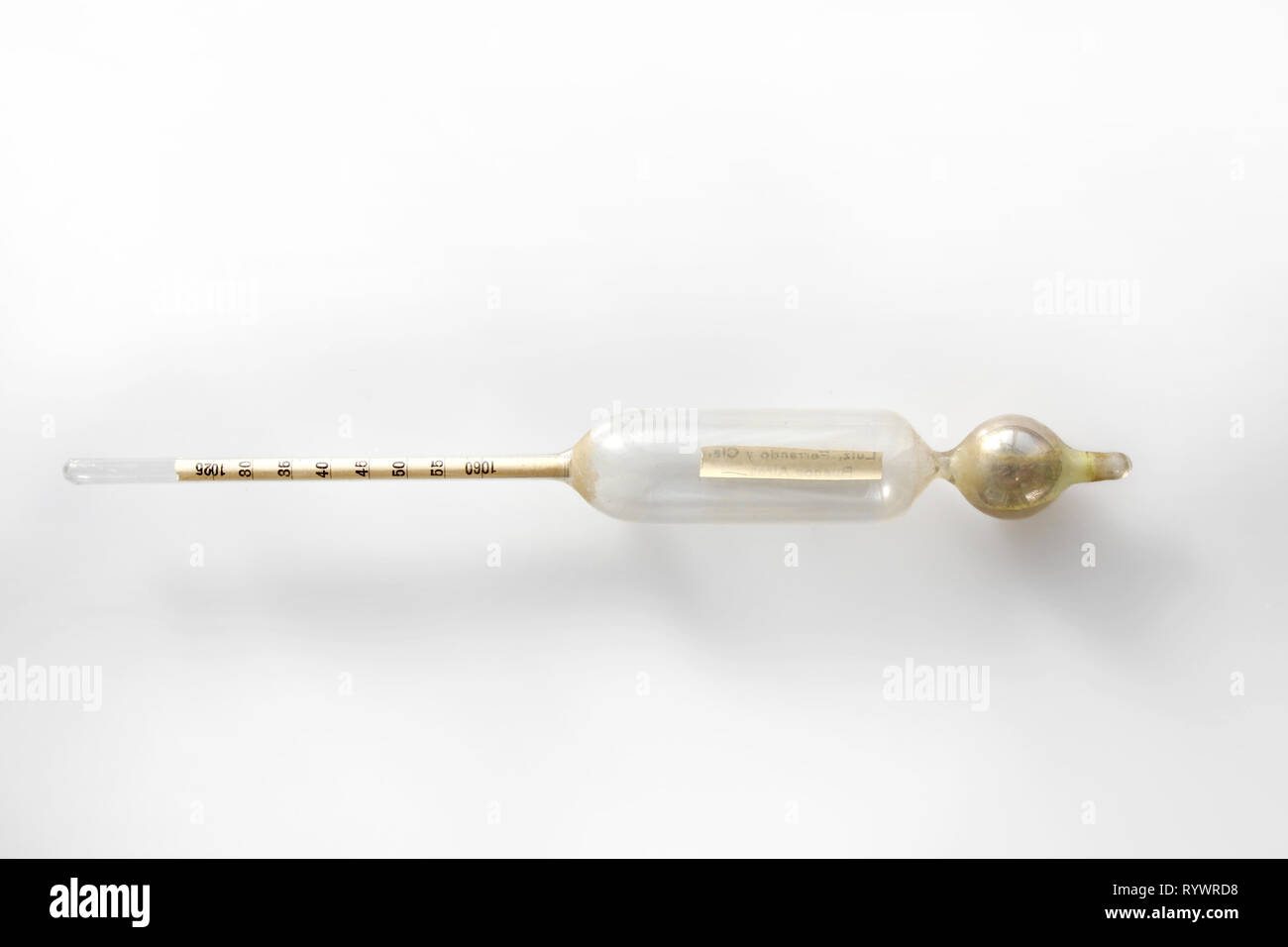 Old laboratory pipette, isolated on white background, close-up Stock ...