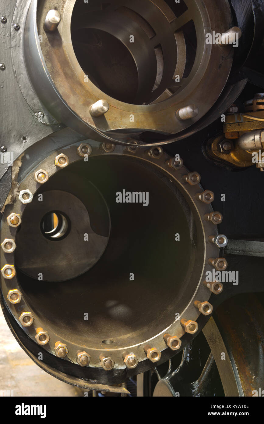 King class locomotive, King Edward 1, during her overhaul in the engine ...