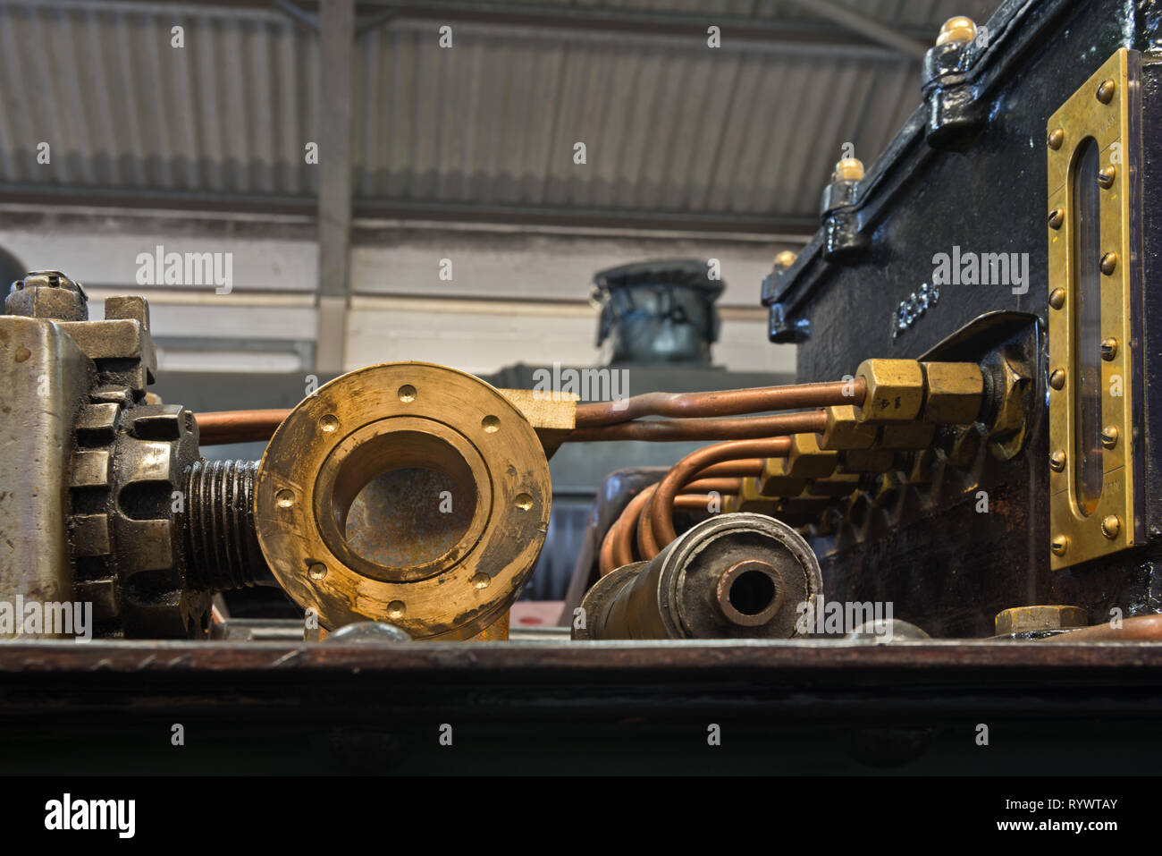 King class locomotive, King Edward 1, during her overhaul in the engine ...