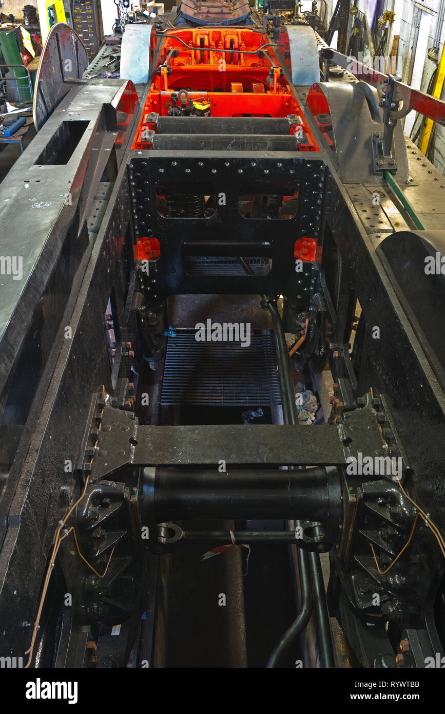 King class locomotive, King Edward 1, during her overhaul in the engine ...