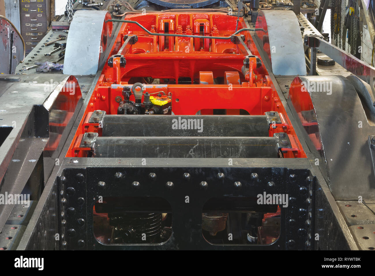 King class locomotive, King Edward 1, during her overhaul in the engine ...