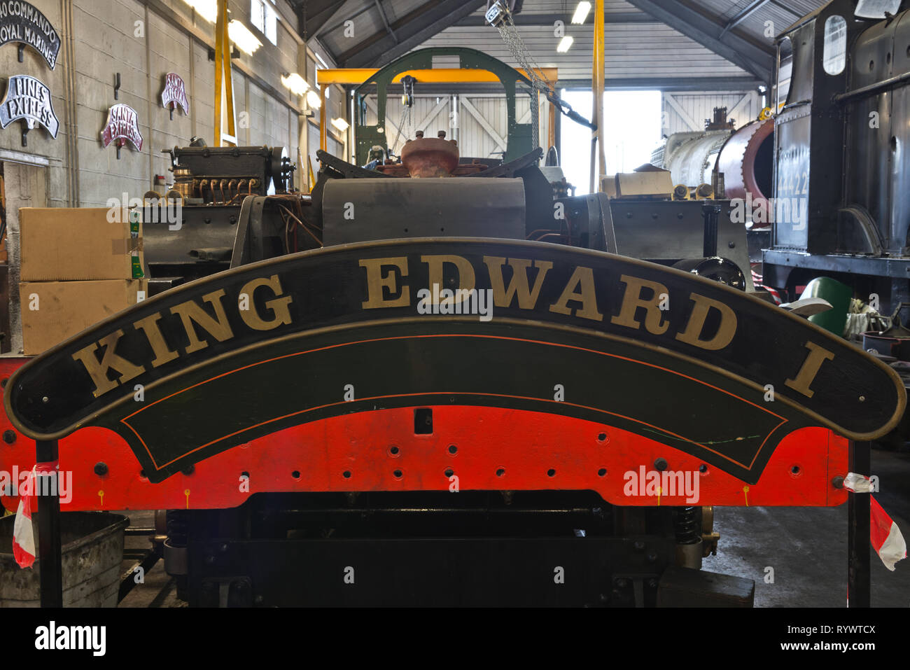 King class locomotive, King Edward 1, during her overhaul in the engine ...