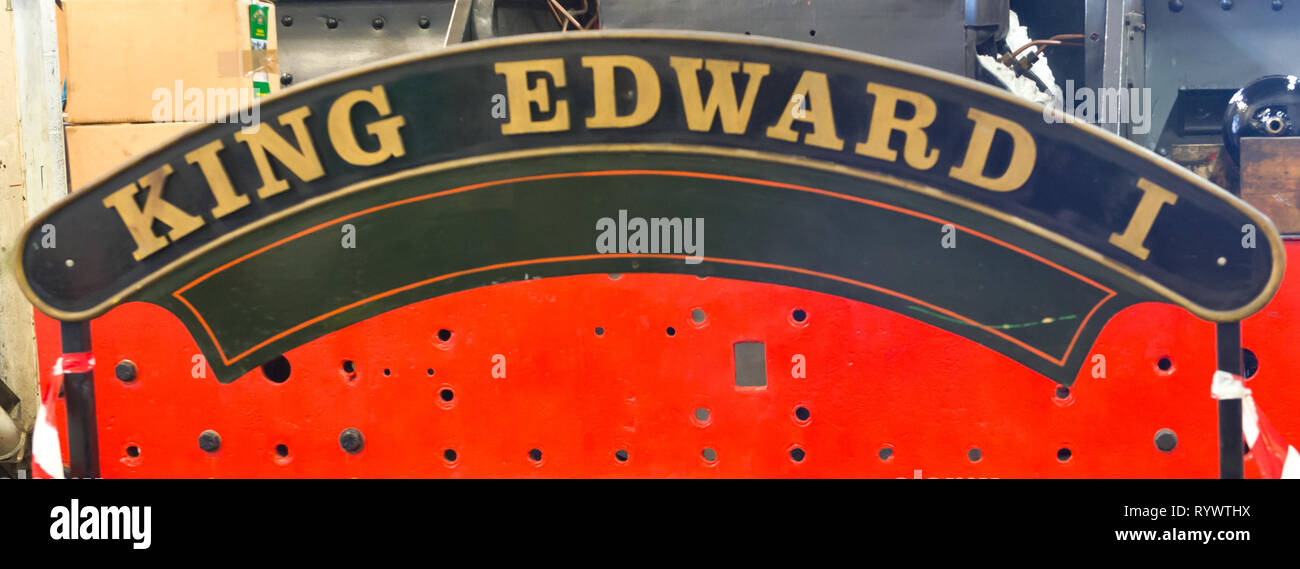 King class locomotive, King Edward 1, during her overhaul in the engine ...