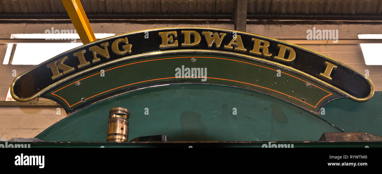 King class locomotive, King Edward 1, during her overhaul in the engine ...