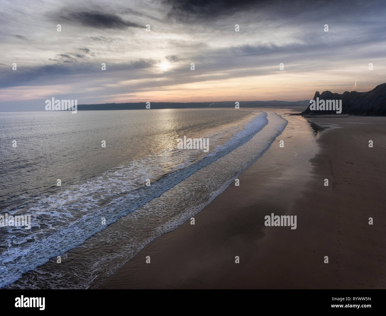 Gower peninsula sunset wales uk hi-res stock photography and images - Alamy