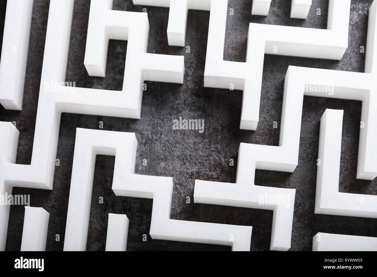 An Elevated View Of Abstract White Labyrinth Stock Photo - Alamy