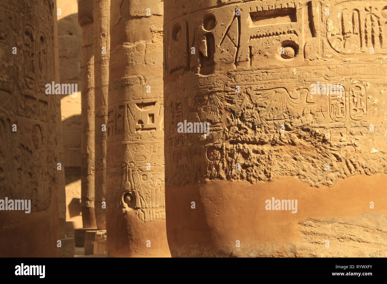 Megalithic columns of the Great Hypostyle Hall, Karnak Temple Complex ...