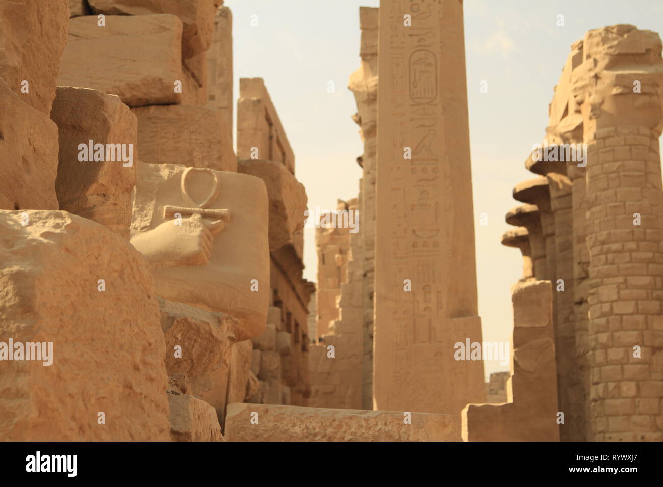Obelisk and ruins, Karnak Temple Complex, Luxor, Egypt Stock Photo - Alamy