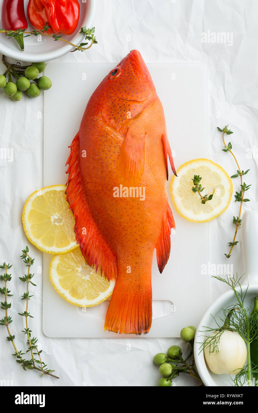 still life with red snapper Stock Photo - Alamy