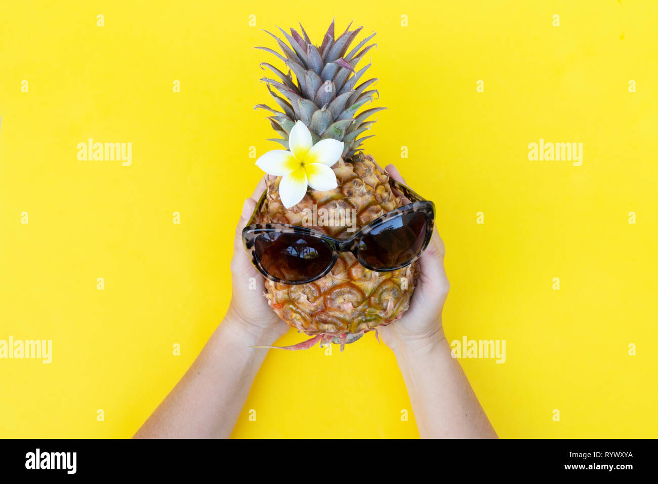 pineapple fruit, minimal style Stock Photo - Alamy