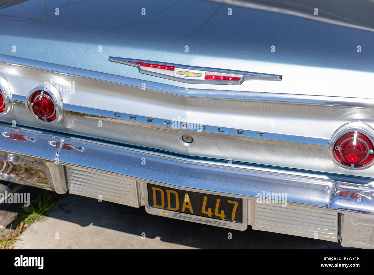Chevrolet, back end of vintage car Stock Photo - Alamy