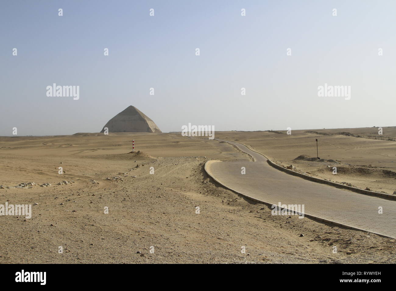 The road leading to the Bent Pyramid, Dahshur, 40 miles south of Cairo ...