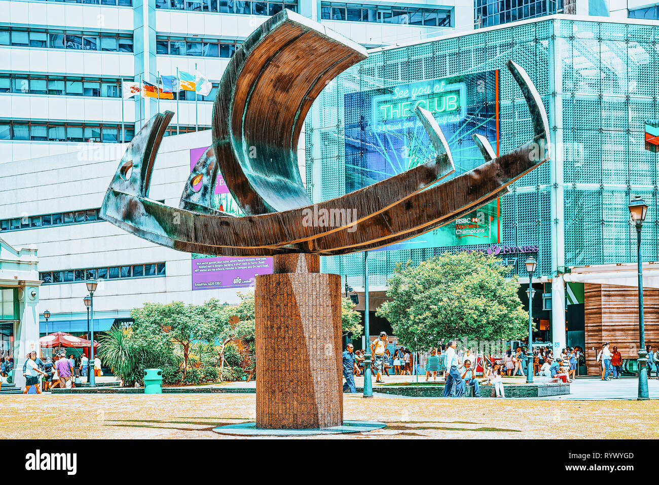 Singapore, Singapore - March 1, 2016: Ship sculpture at MRT subway ...