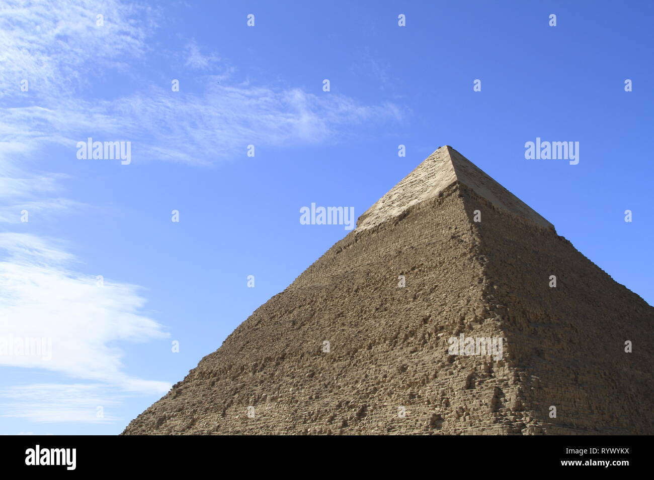 Pyramid of Khafre profile and the casing stones covering the top third ...