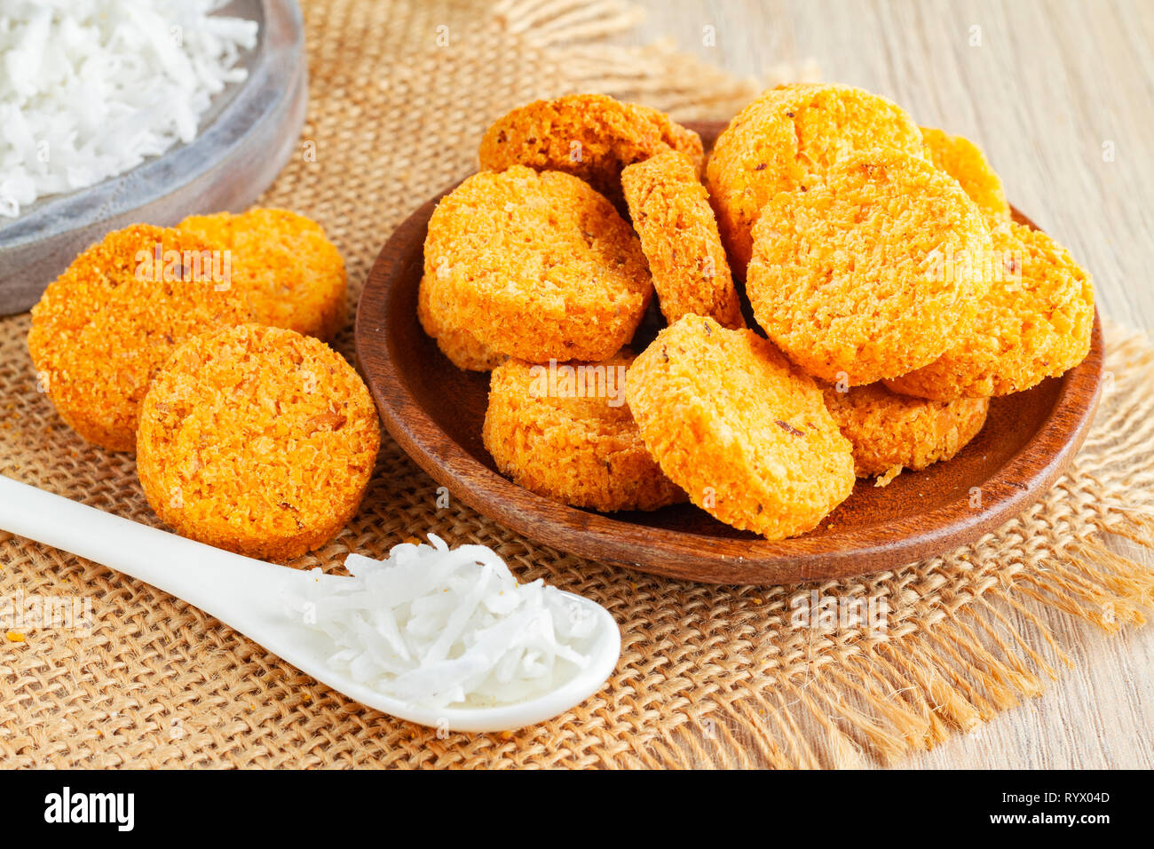 coconut candy, traditional candy from colombia "manzanitas Stock Photo ...