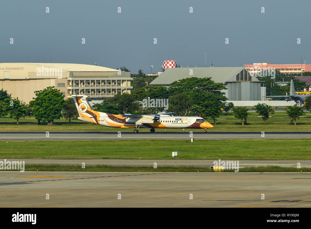 Bangkok, Thailand - Apr 24, 2018. A Bombardier Dash 8 Q400 airplane of ...