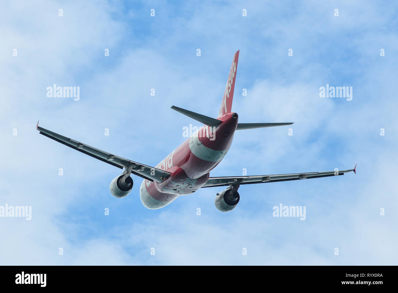 Phuket, Thailand - Apr 25, 2018. An Airbus A320 airplane of AirAsia ...