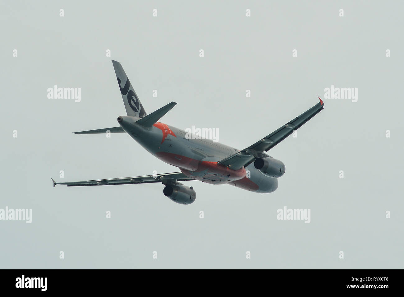 Phuket, Thailand - Apr 26, 2018. An Airbus A320 airplane of Jetstar ...
