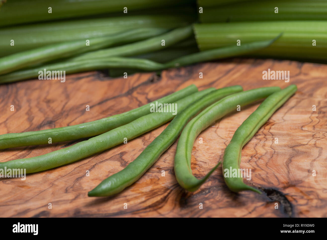 Fresh Raw Organic French Green Beans (Haricot Verts), or Filet Beans on ...